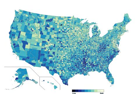 Cloropleth Map Representation Of Hwbi Scores At The County Level For