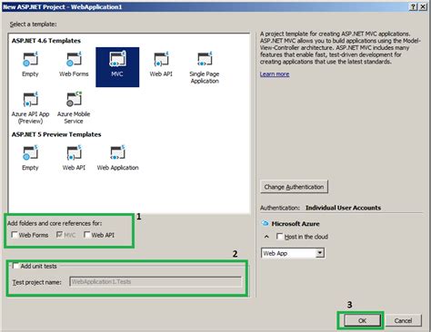 Create A New ASP NET MVC Project In Visual Studio 2015