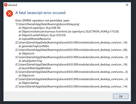 Javascript Error Preventing Discord From Running Or Re Installing Ive