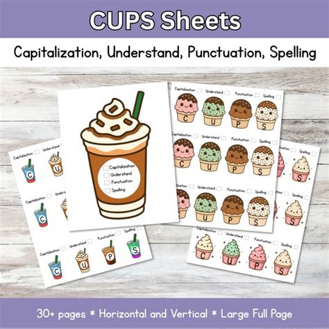 Cups Summer Capitalization Understanding Punctuation Spelling