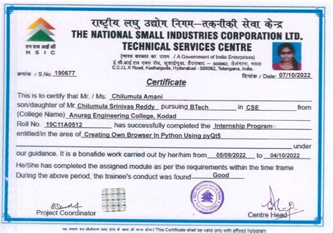 Chilumula Amani On Linkedin Internship