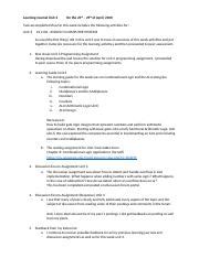 CS Learning Journal Unit Docx Learning Journal Unit On The Rd Th Of April