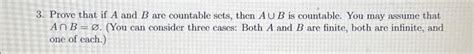 Solved Prove That If A And B Are Countable Sets Then AB Chegg