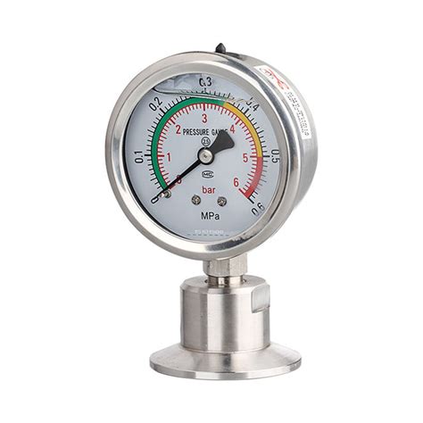 Manometer 15in 505mm Odtri Clamp Membrane Pressure Gauge Ss304