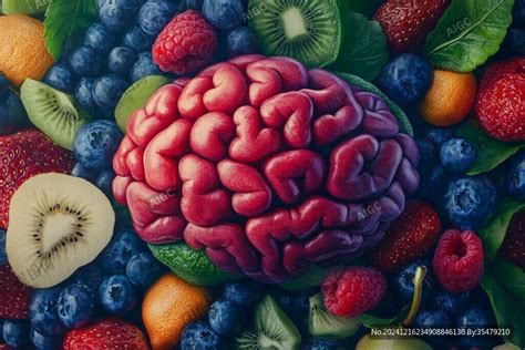 Ai创作图营养健脑食物 健脑养生食品 水果创意色彩 大脑健康食品 水果合成效果 补脑健脑食品 高清果实画面 创意水果图 3d水果立体图 Tif水果高清 创意蔬果水果图 健脑益智 创意水果蔬菜