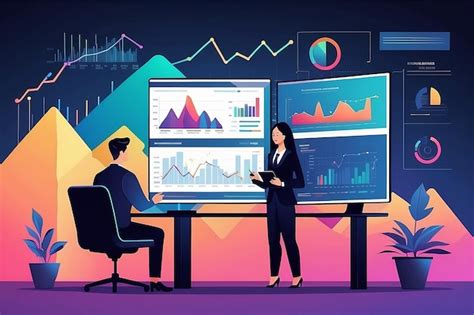 Premium Photo Flat Vector Design Statistical And Data Analysis For Business Finance Investment