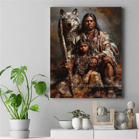 Embrace Of The Warrior Spirit Native American Canvas Nativeshinee