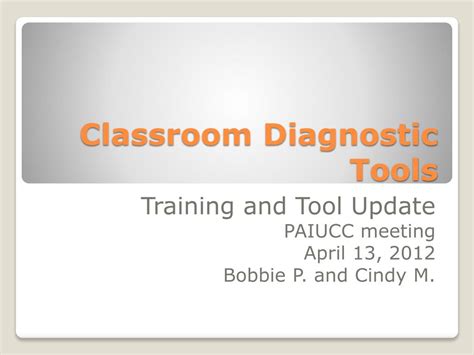 Ppt Classroom Diagnostic Tools Powerpoint Presentation Free Download Id6677445
