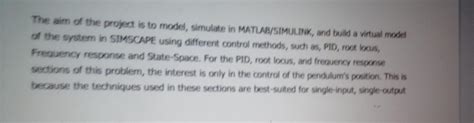 The Aim Of The Projed Is To Model Simulate In Chegg