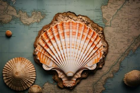 Vibrant Colorful Shell Map Generate Ai