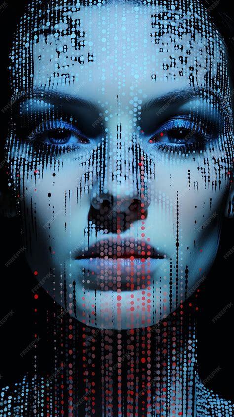 Dot Matrix Image Of A Character Premium Ai Generated Image