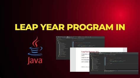 Leap Year Program In Java Javatutorialforbeginners Telugu