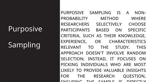 Purposive Sampling In Practical Research Quantitative Pptx