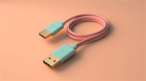 Top View Of Usb Cable In An Arranged Layout Digitally Created Image Background Usb Port Usb