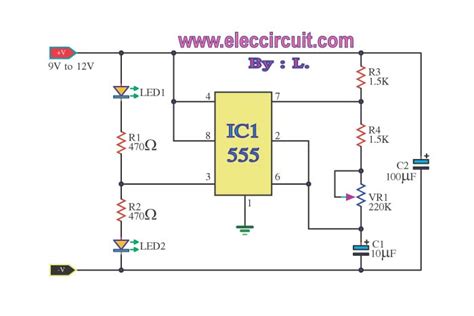 Ic 555 Led Flasher Electronics Projects