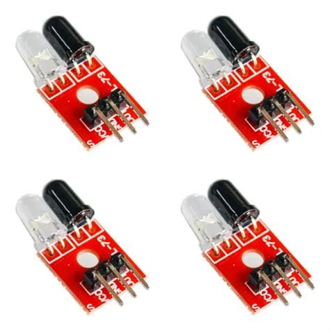 Kit 4 Sensor Infravermelho P Robô Seguidor Linha Obstáculos