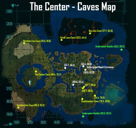 Изображение The Center Caves Loc Map  Ark Survival Evolved вики Fandom Powered By Wikia