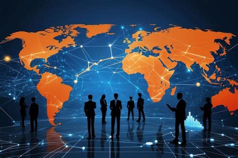 Professionals Connect Across A Digital World Map Network Premium Ai Generated Image