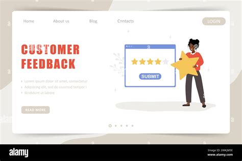 Customer Feedback Landing Page Template African Woman Giving Five