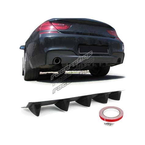 Universal Rear Diffuser For Rear Bumper With 5 Fins Black Gloss Races