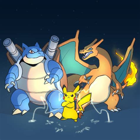 Blastoise Pikachu And Charizard By Zyhe On Deviantart