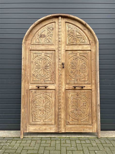 Antieke Halfronde Dubbele Deur Met Hout Snijwerk Empire Bv Interior And Exterior