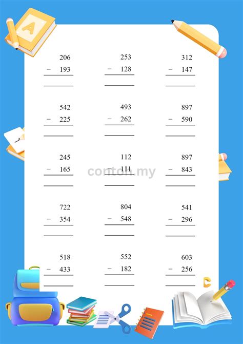 Latihan Soalan Matematik Tolak Darjah 2