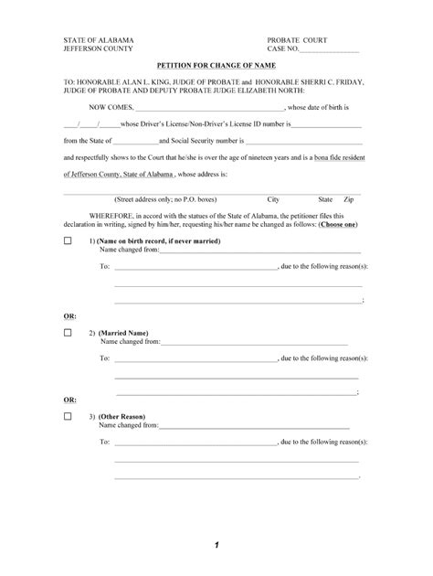 State Of Alabama Probate Court Jefferson Form Fill Out And Sign