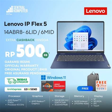 Jual Lenovo Flex Abr Ryzen U Gb Gb Ssd Win Ohs Di Seller Sentral Komputer
