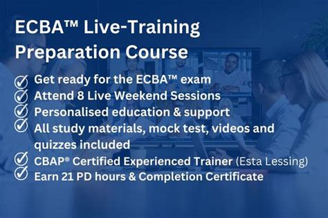 Business Analysis Foundation Ecba 8 Weekends Live Course Business
