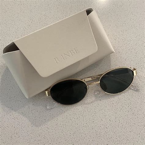 Banbe Eyewear The Evangelista Sunnies In Gold Green Depop