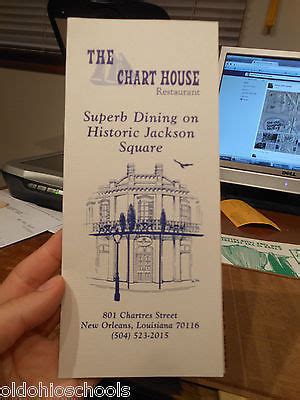 Vintage Old Restaurant Menu The Chart House French Quarter New Orleans