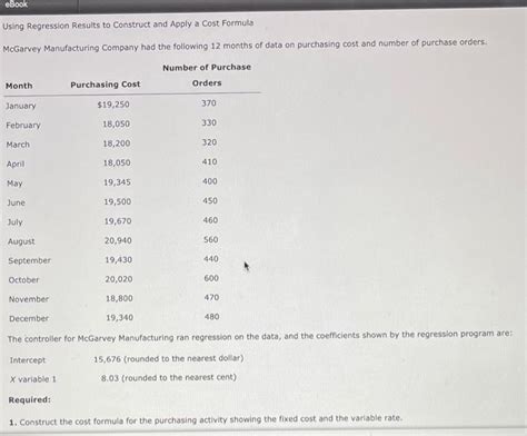 solved ebook using regression results to construct and apply