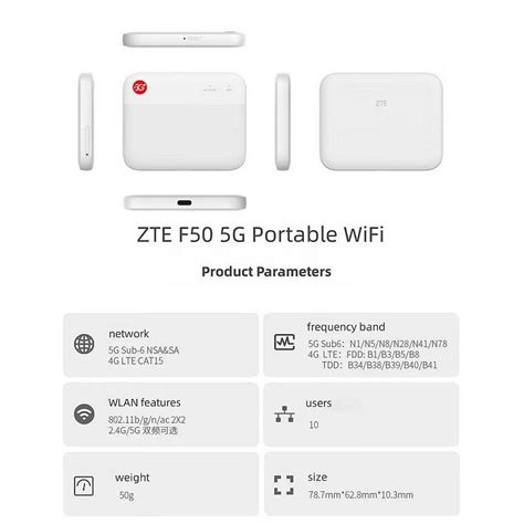 Zte F Ufi G Pocket Mifi Wifi G G Sim Card Router Support Nsa Sa Order Model F