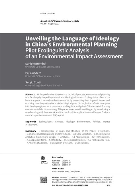 Pdf Unveiling The Language Of Ideology In Chinas Environmental Planning Pilot Ecolinguistic