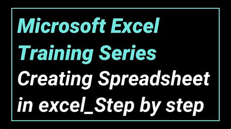 Microsoft Excel Creating Spreadsheet In Excel Step By Step Guide Hindi Tutorial YouTube