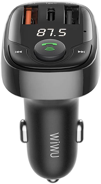 Wiwu Type C Usb X W Quick Car Charger Pd Qc Fast Charging Fm Launch Function V Usb Type