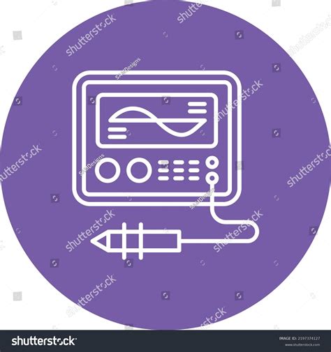Oscilloscope Line Circle Icon Vector Image Stock Vector Royalty Free 2197374127 Shutterstock