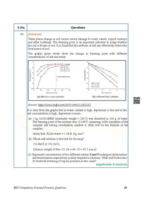 ISC Competency Based Questions Chemistry Class 12 Competency Practice Questions AglaSem