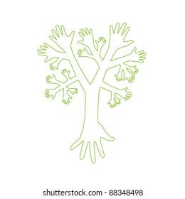 Symbol Unity Tree Combined Arms Stock Vector Royalty Free Shutterstock