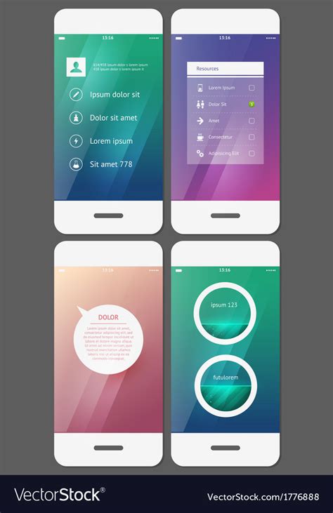 Mobile User Interface Template Stock Royalty Free Vector