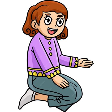 Premium Vector Happy Mother Cartoon Colored Clipart Illustration