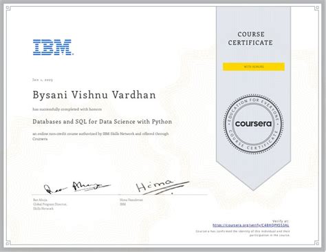 Sql Python Datascience Ibm Coursera Certification Techskills