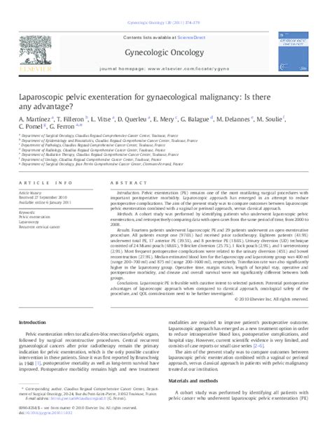 Pdf Laparoscopic Pelvic Exenteration For Gynaecological Malignancy Is There Any Advantage