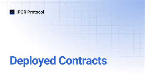 Deployed Contracts Ipor Protocol