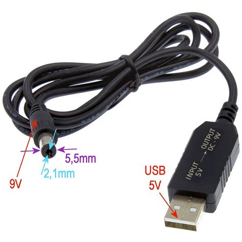 Повышающий переходник – кабель для роутера USB 5V to 9V DC 5.5*2.1 ...