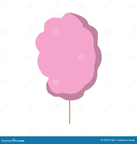 Sweet Fluffy Candy Floss Snack Stock Vector Illustration Of Cute