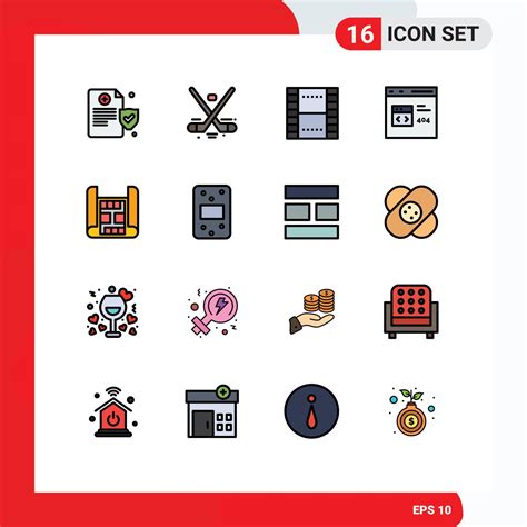 Set Of 16 Modern Ui Icons Symbols Signs For Development Coding Basic Browser Ux Editable