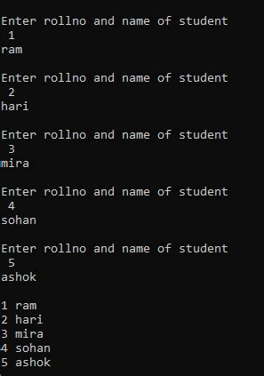 C Program To Read Roll No And Name Of Babes By Using Array Of Structure Computer For SEE