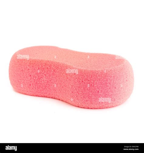 Pink Carwash Sponge Isolated On White Background Stock Photo Alamy